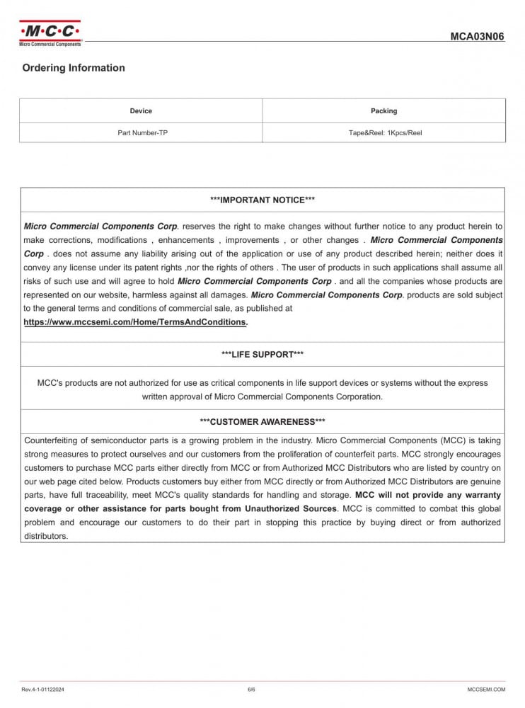 MCA03N06-TP datasheet page 6