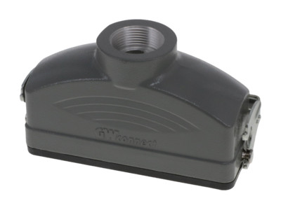 Heavy-Duty Standard (STD) Single Lever Coupler, Die-cast Aluminum, with 1 Lever, Top Entry, with Gasket, Size 24B «104x27», Extended Pg21 Thread, Grey for sale
