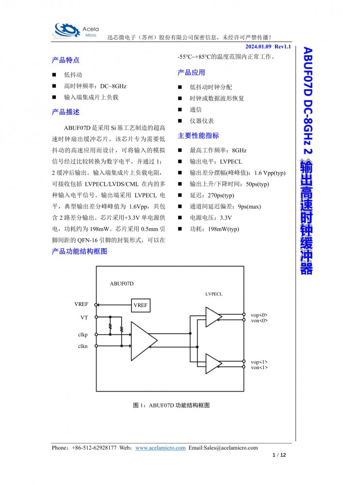ABUF07D functional block diagram from product documentation