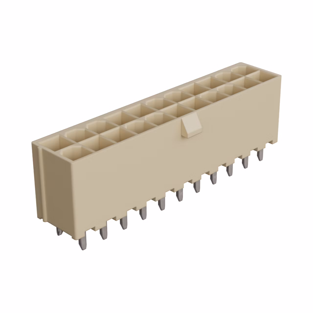 Mini-Fit HCS Header, 4.20mm Pitch, Dual Row, Vertical, without Snap-in Plastic Peg PCB Lock, 2 Circuits, Nylon 6/6 94V-0, Matte Tin (Sn) Plating, without Drain Holes