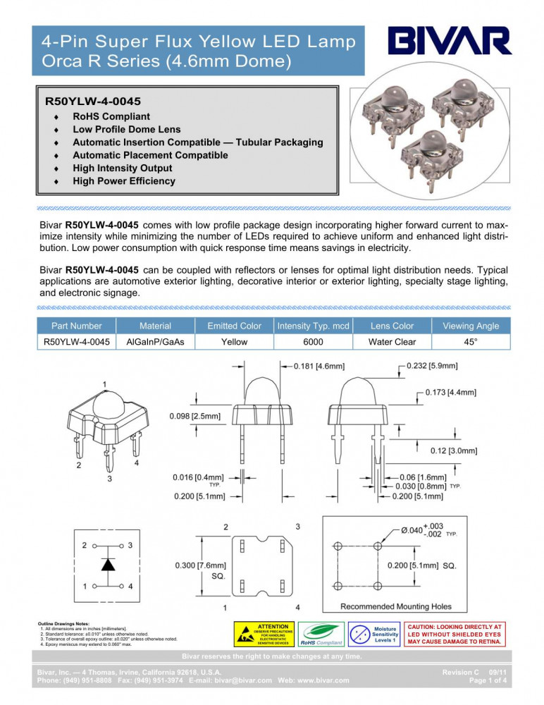 R50YLW-4-0045 datasheet page 1