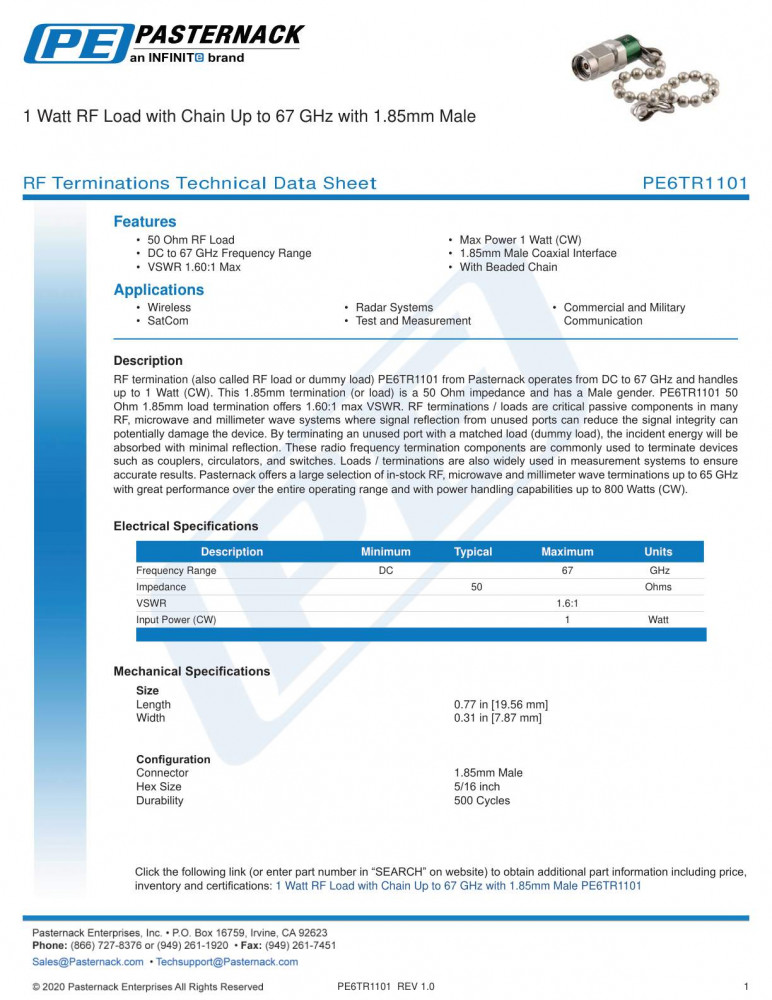 PE6TR1101 technical document page 1