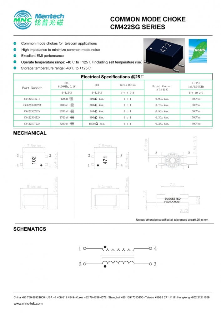 CM422SG472N technical document page 1