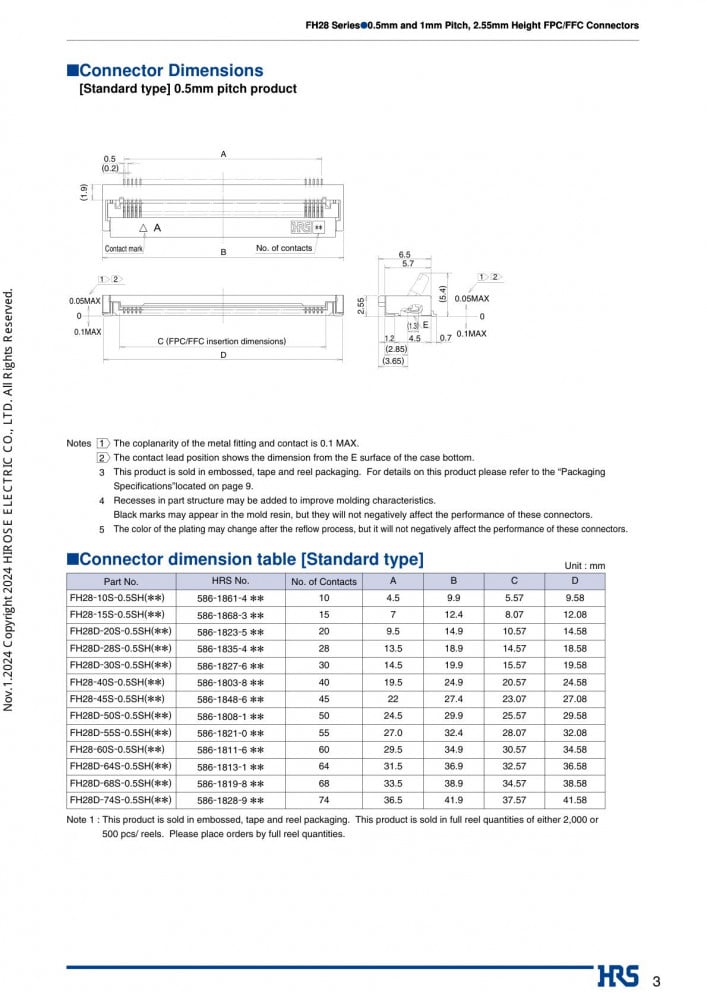 HRS FH28 Series datasheet page 3