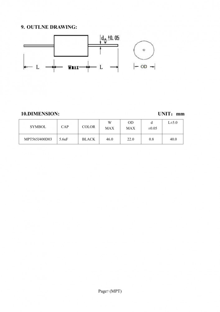 Jimson MPT565J400D03 specification page 7