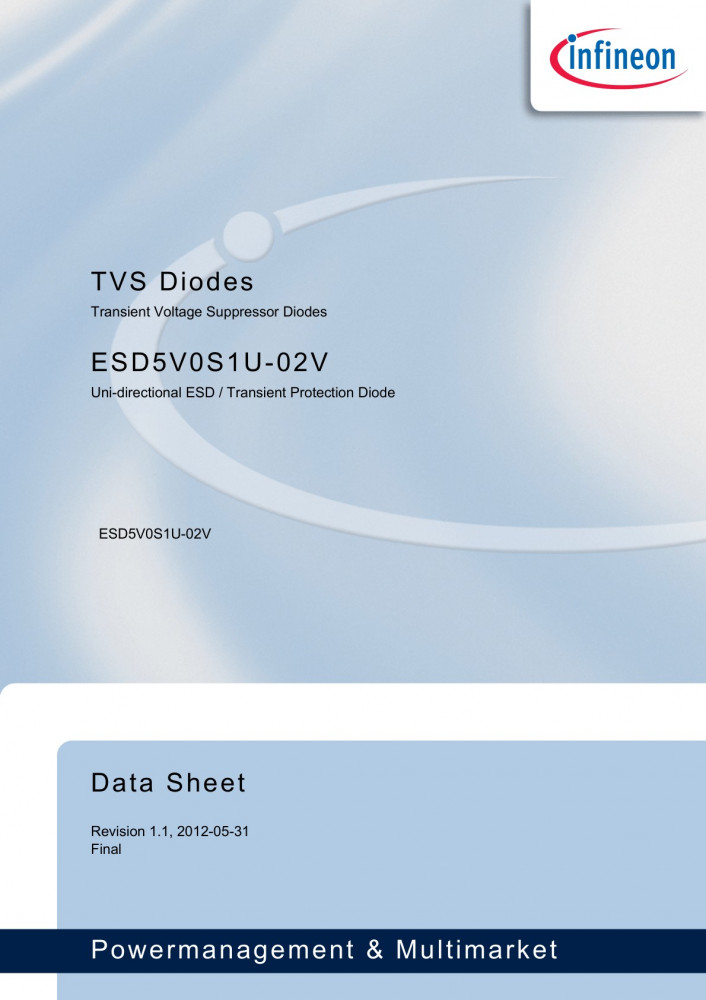 Infineon ESD5V0S1U-02V datasheet page 1