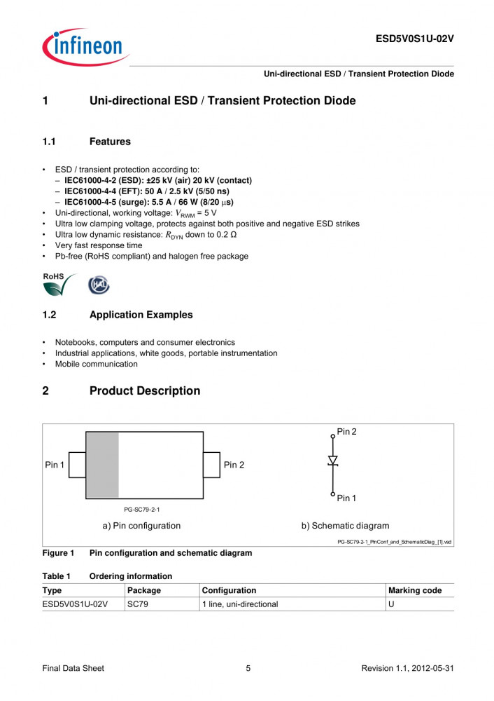 Infineon ESD5V0S1U-02V datasheet page 5