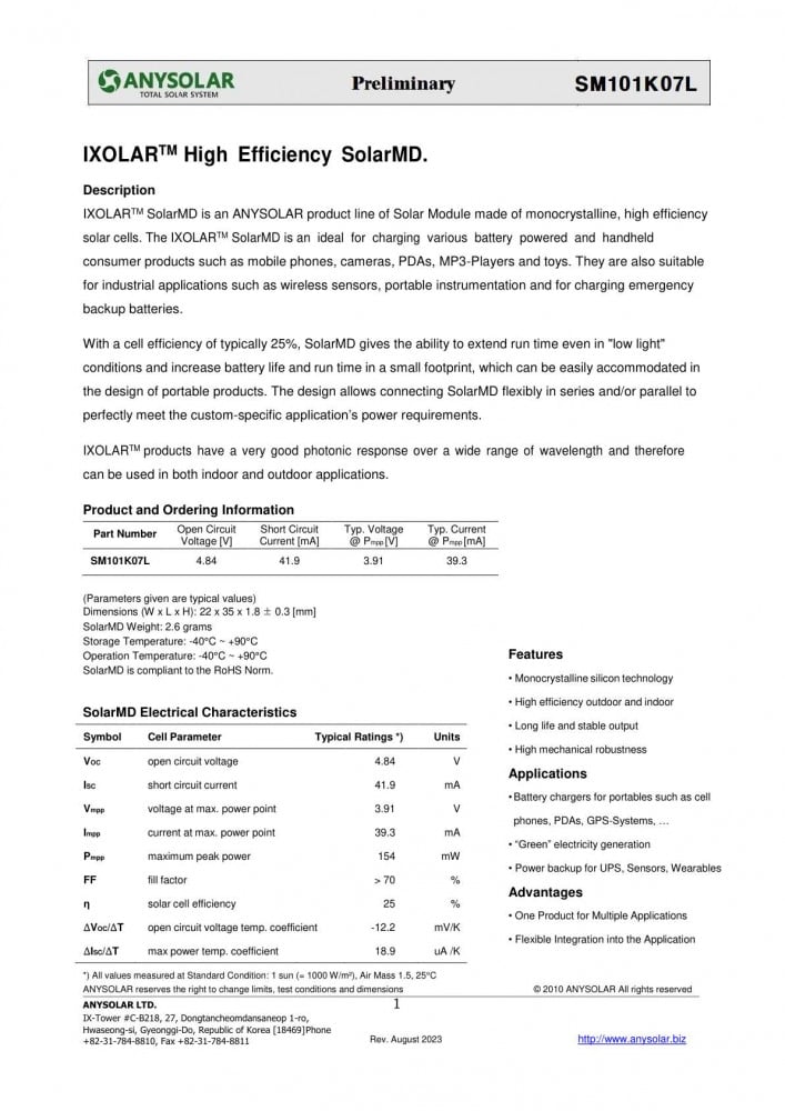 SM101K07L technical document page 1