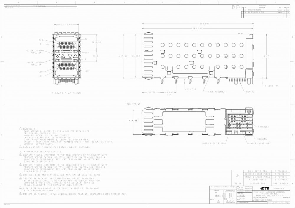 TE Connectivity 2170409 drawing page 1