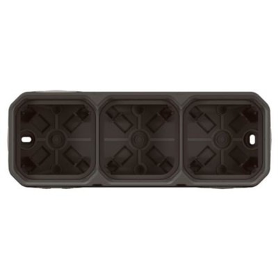 Plexo™ - 3-gang surface box with 5 membrane glands (4x1 entry + 1x2 entries) - Horizontal and vertical - IP55 - Anthracite for sale