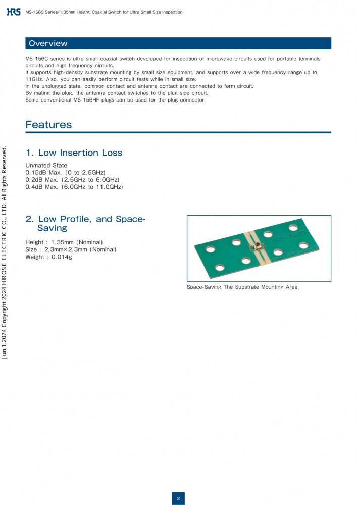 HRS MS-156C series datasheet page 2