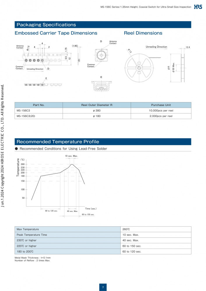 HRS MS-156C series datasheet page 7