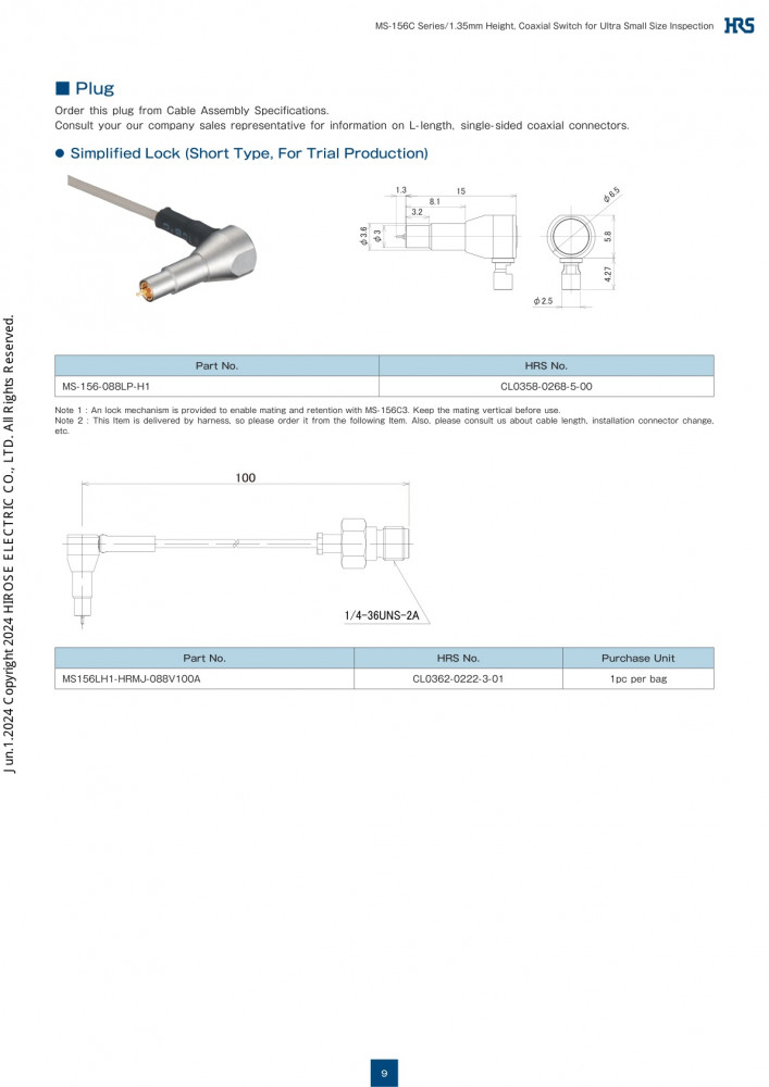 HRS MS-156C series datasheet page 9