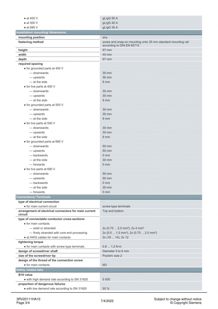 3RV20111HA10 technical document page 3