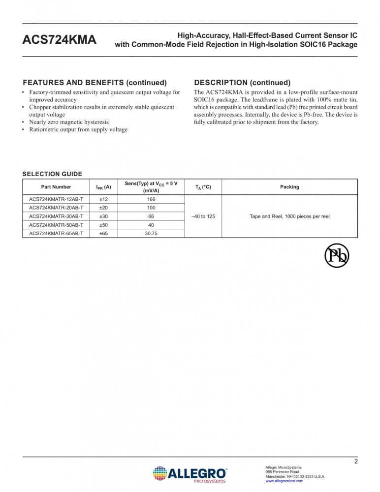 ASEK724KMA-30AB-T-DK datasheet page 2