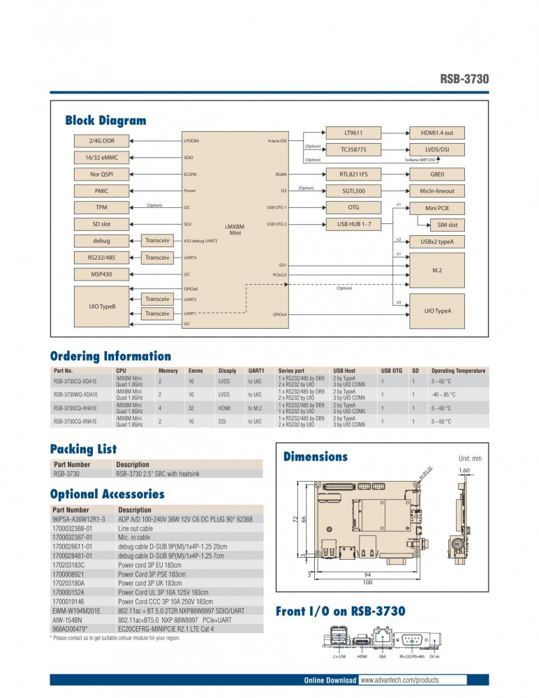 RSB-3730 product documentation page 2