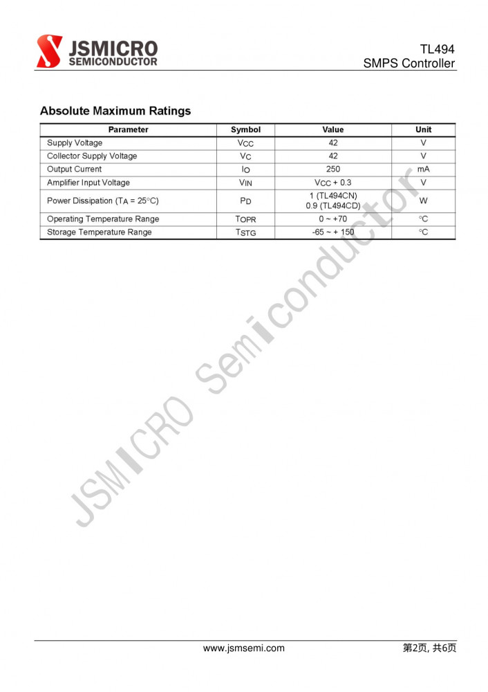 JSMSEMI TL494 datasheet page 2