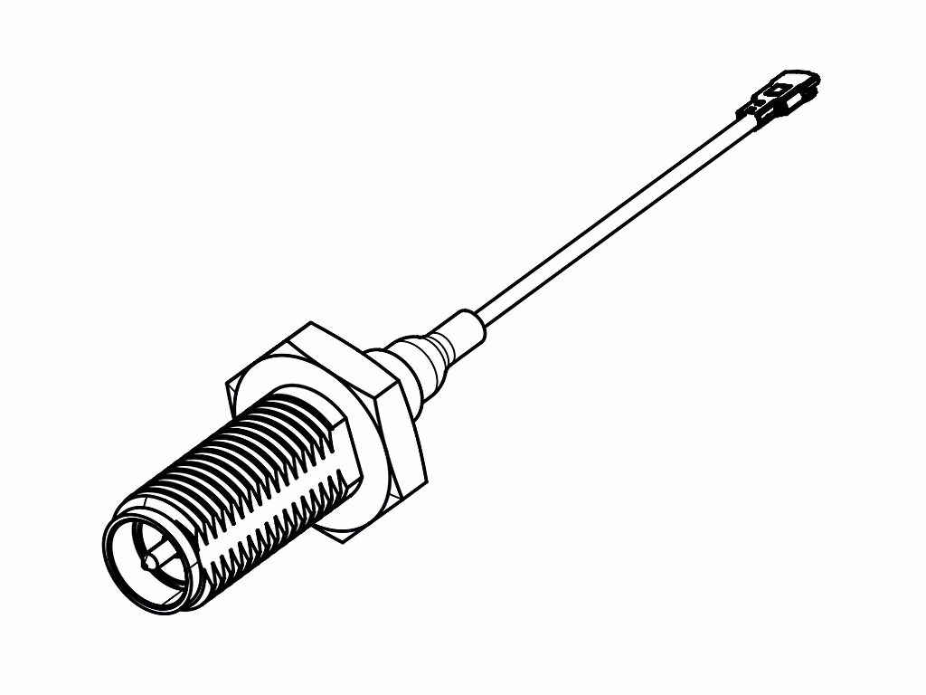 FAKRA Straight Jack Code F-to-MMCX Right-Angle Plug, RG-174 Cable, 203.20mm Length, 50 Ohms