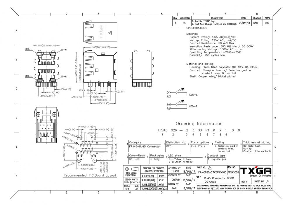 TXGA FRJ45026-2100K6K1200 technical document page 2