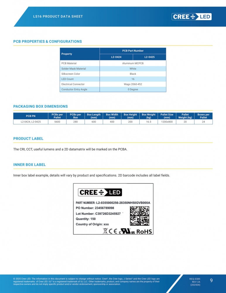 LS16 product datasheet page 9