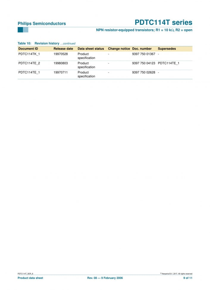 PDTC114TU datasheet page 9