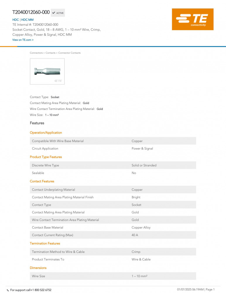 T2040012060-000 technical document page 1