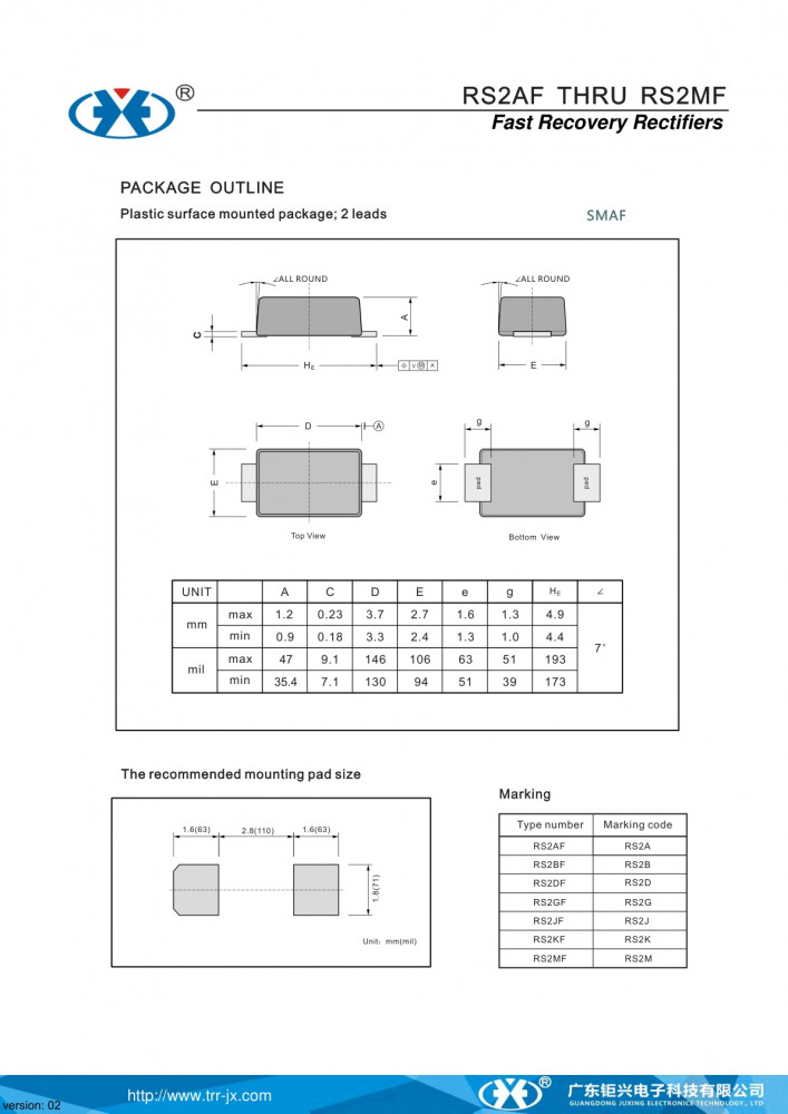 RS2MF datasheet page 3