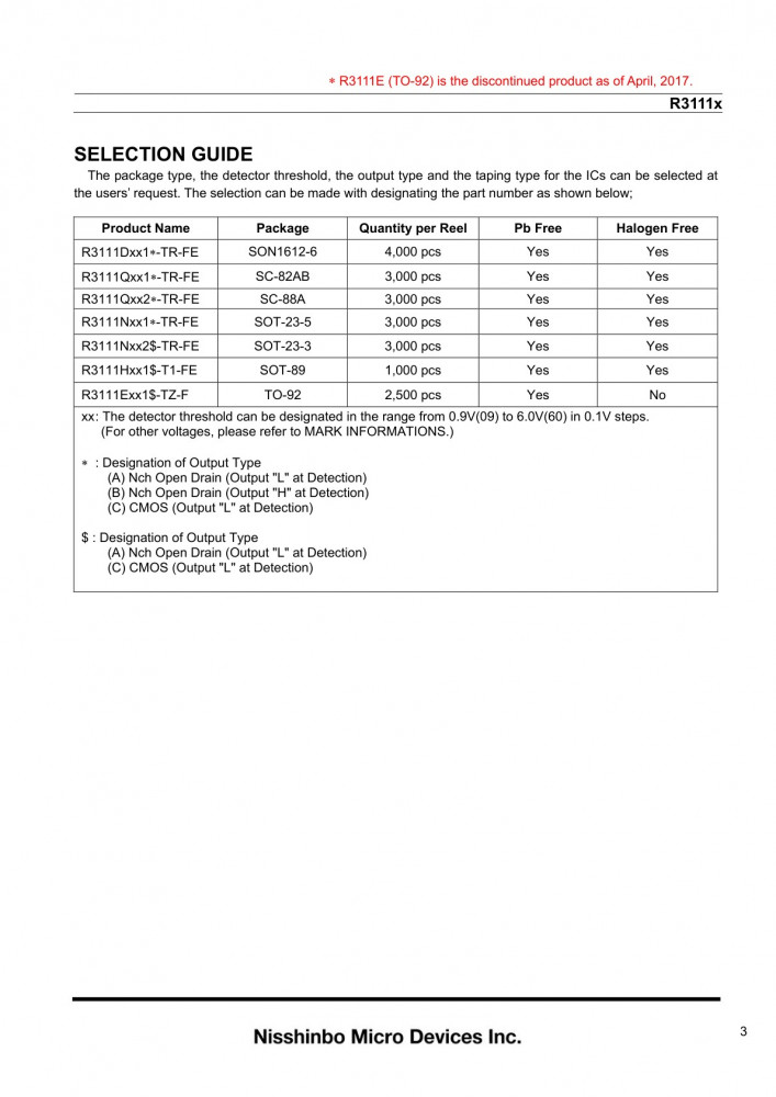 R3111 datasheet page 3