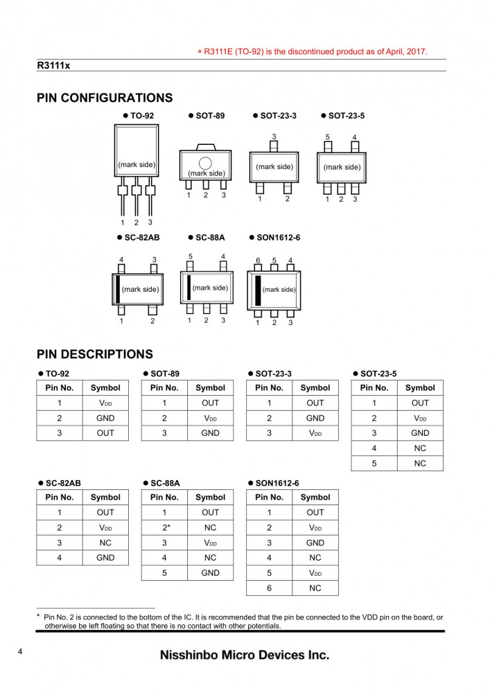 R3111 datasheet page 4