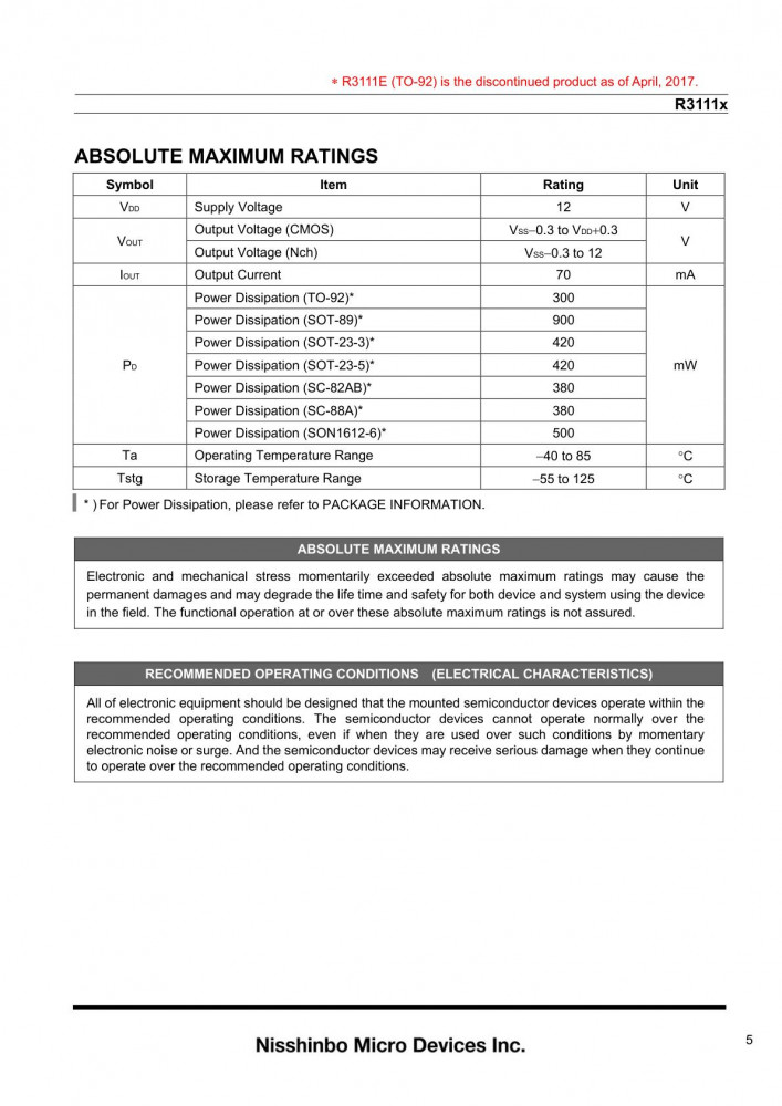 R3111 datasheet page 5