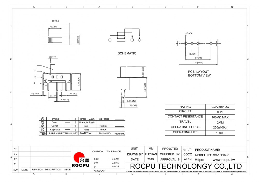 ROCPU SS-13D07-6 technical drawing