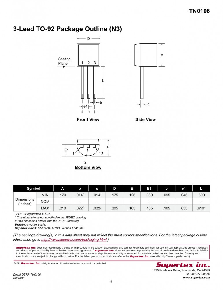 TN0106N3-G datasheet page 5