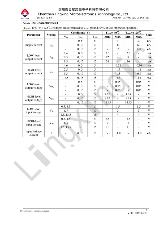 CD4050BM(LX) datasheet page 7