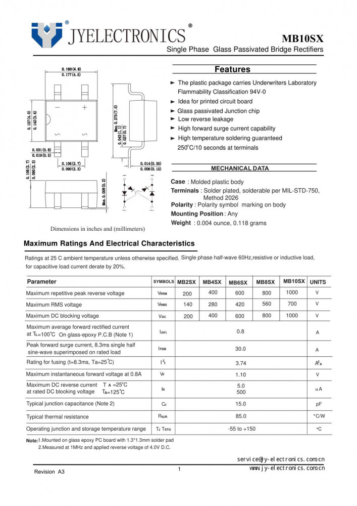 MB10SX datasheet page 1