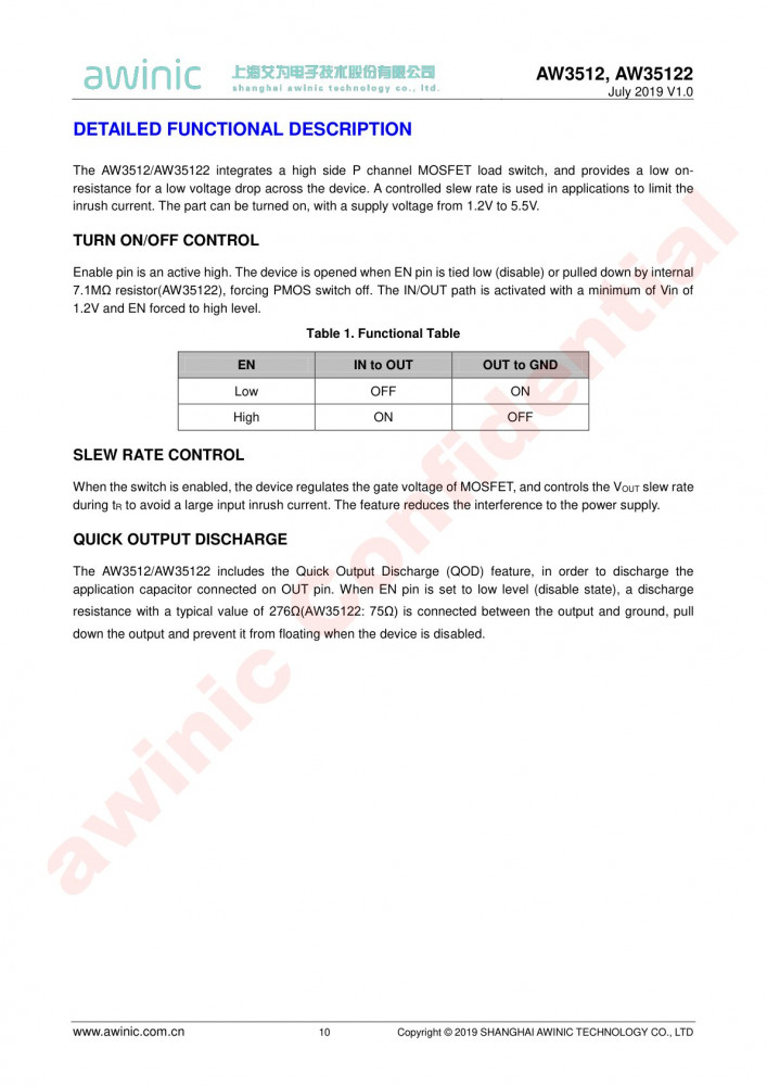 AW3512FDR datasheet page 10