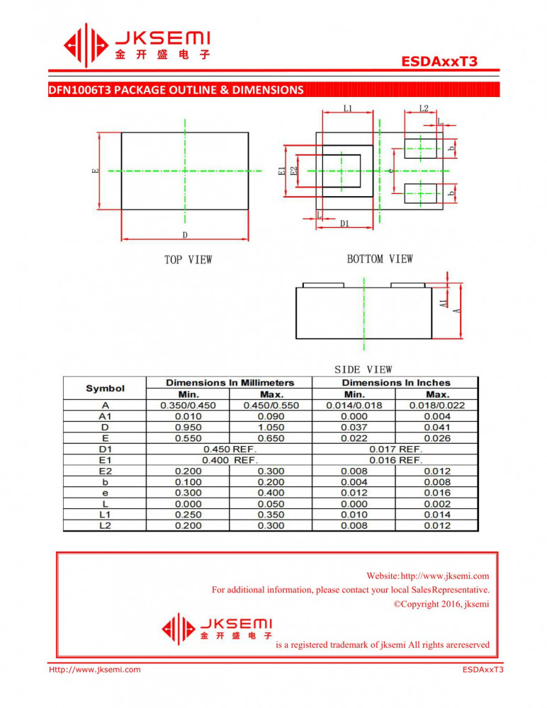 ESDA05T3 datasheet page 3
