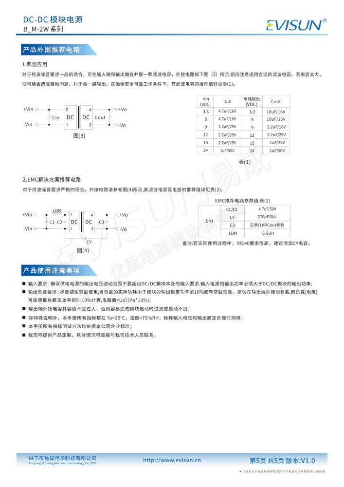 EVISUN B2405M-2W datasheet page 5