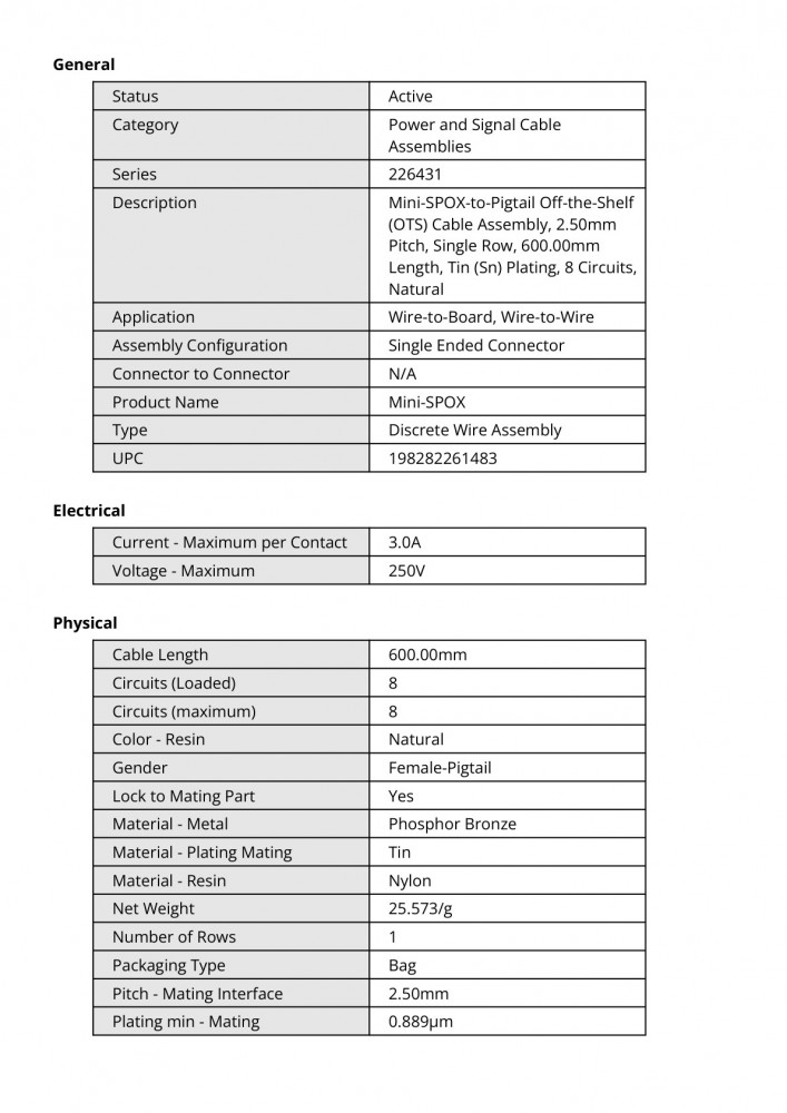 Product document image 2 for MOLEX 2264311084