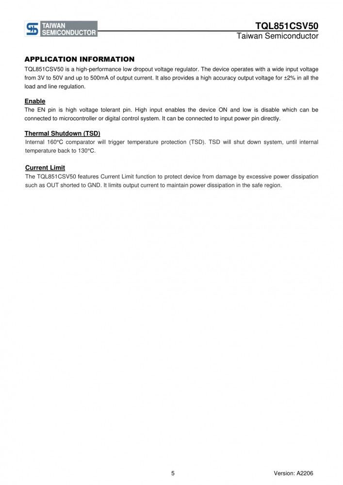 TQL851CSV50 datasheet page 5