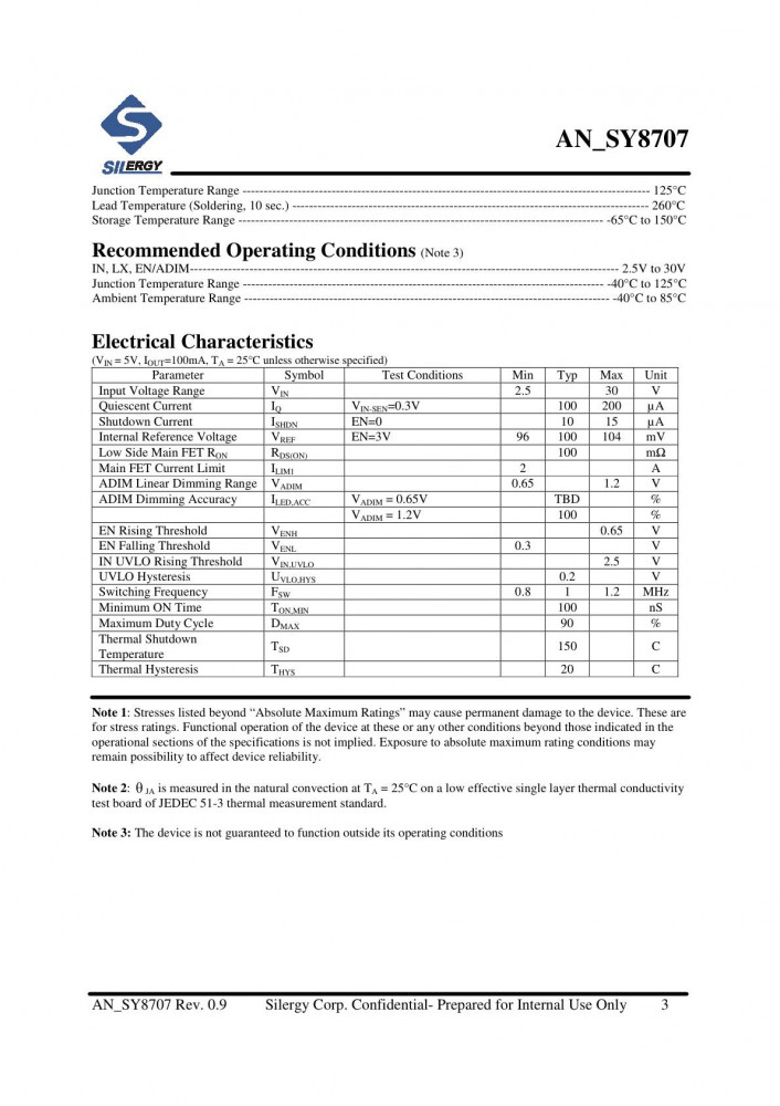 SY8707ABC datasheet page 3