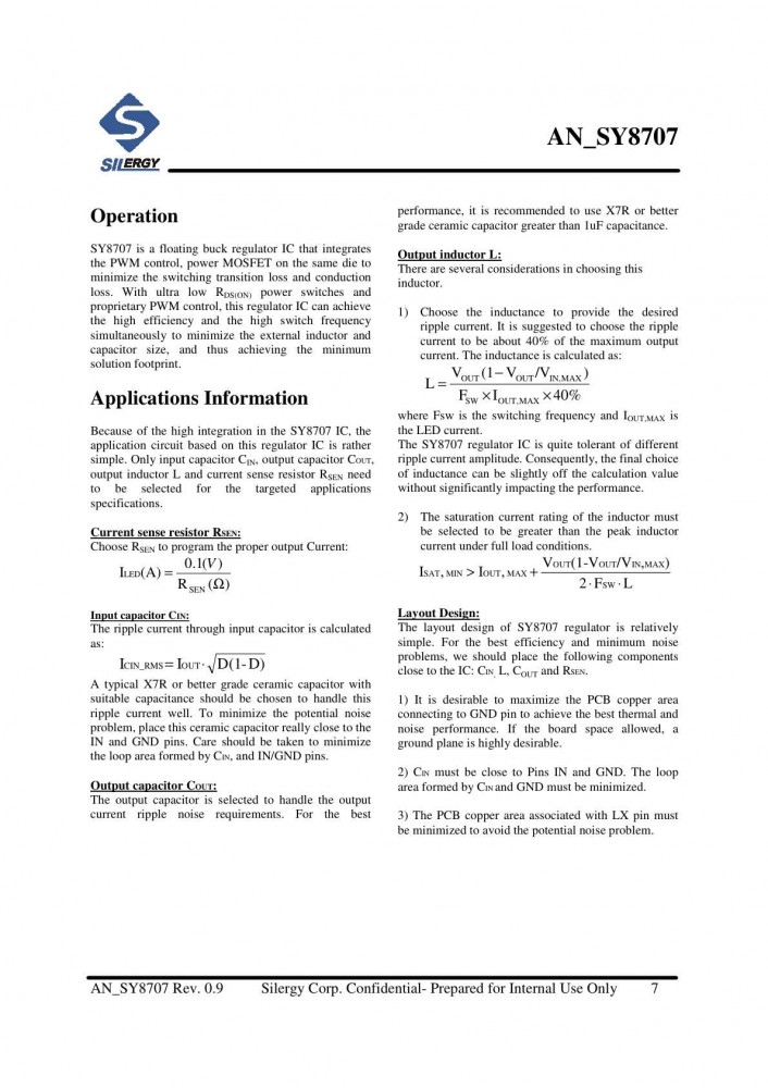 SY8707ABC datasheet page 7