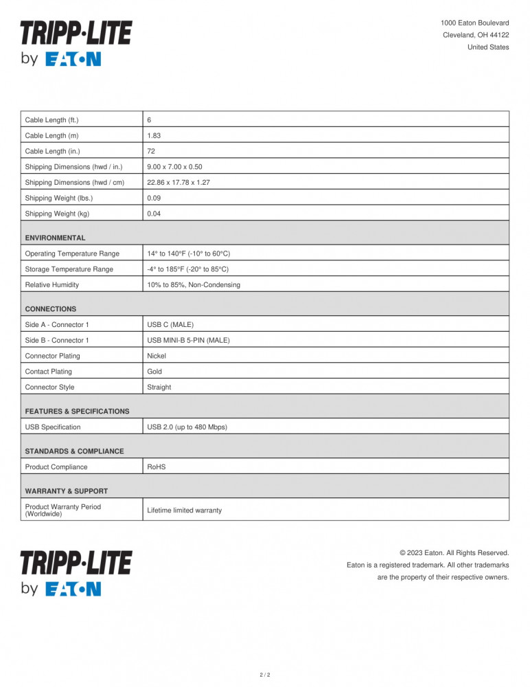 U040-006-MINI technical document page 2