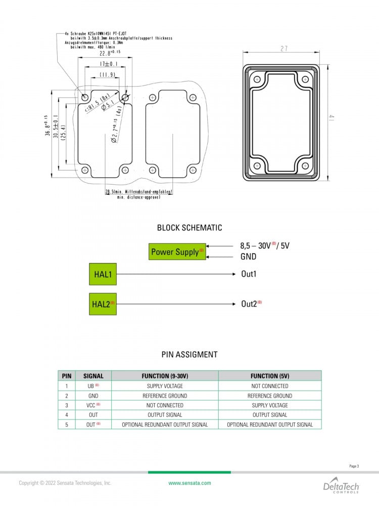 Sensata AR5 Analog Rocker documentation page 3
