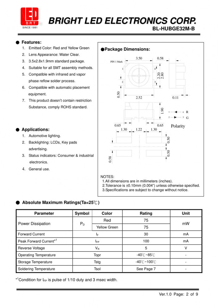 BL-HUBGE32M-B document page 1