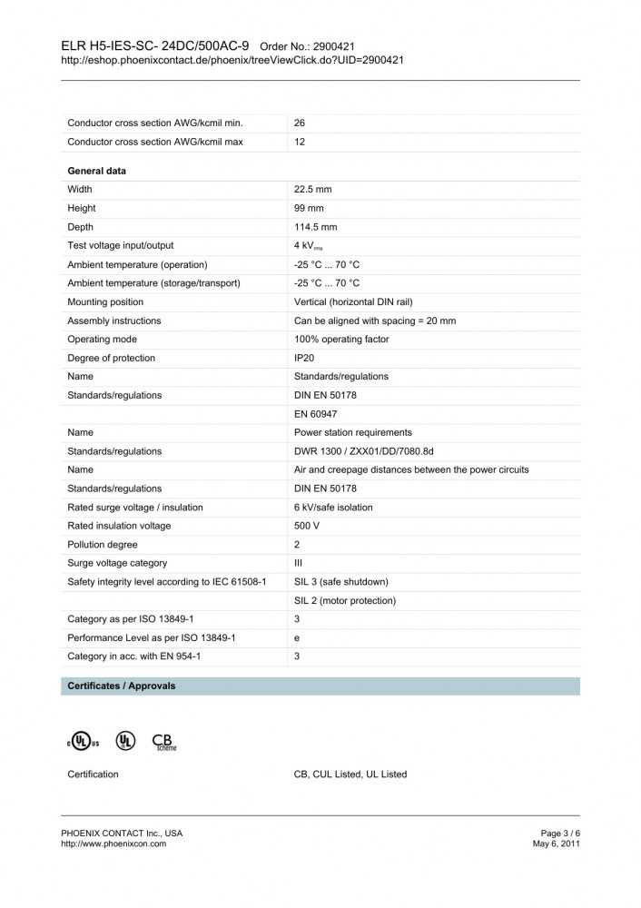 Phoenix Contact 2900421 technical document page 3