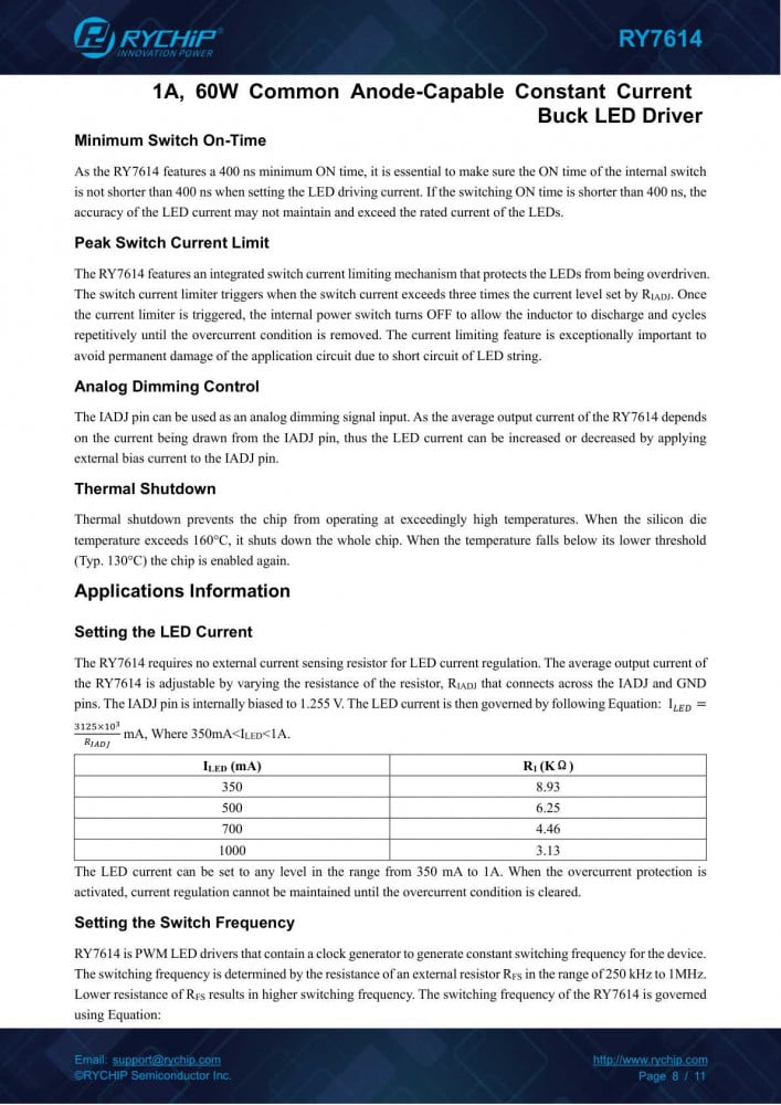RY7614 datasheet page 8
