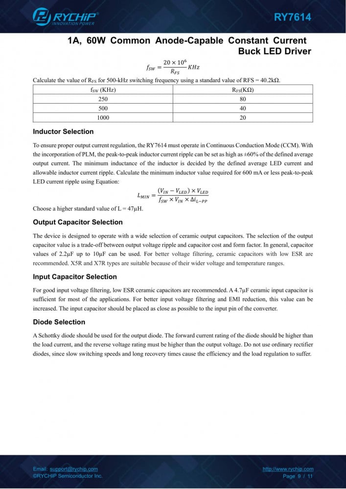RY7614 datasheet page 9