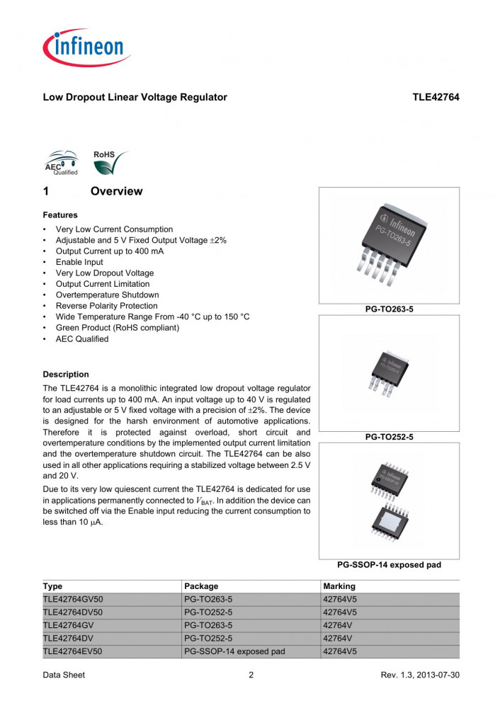 TLE42764 datasheet page 2
