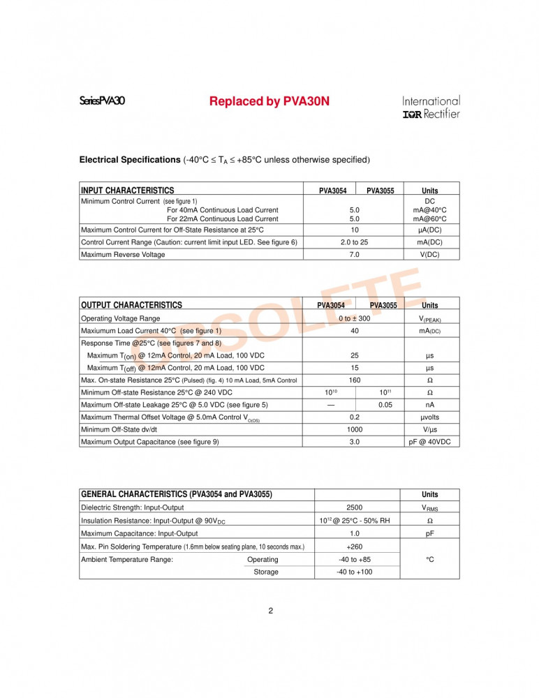 PVA3055 datasheet page 2