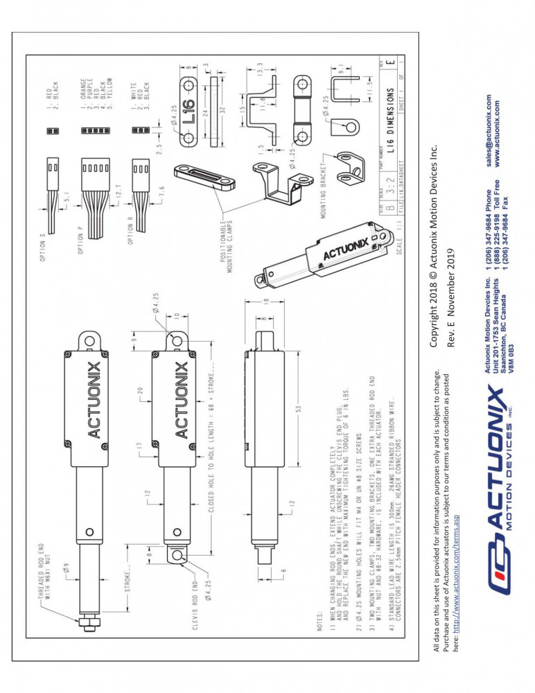 Actuonix L16 technical document page 4